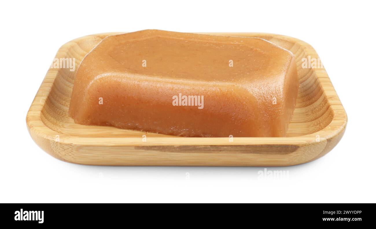 Delicious sweet quince paste isolated on white Stock Photo - Alamy