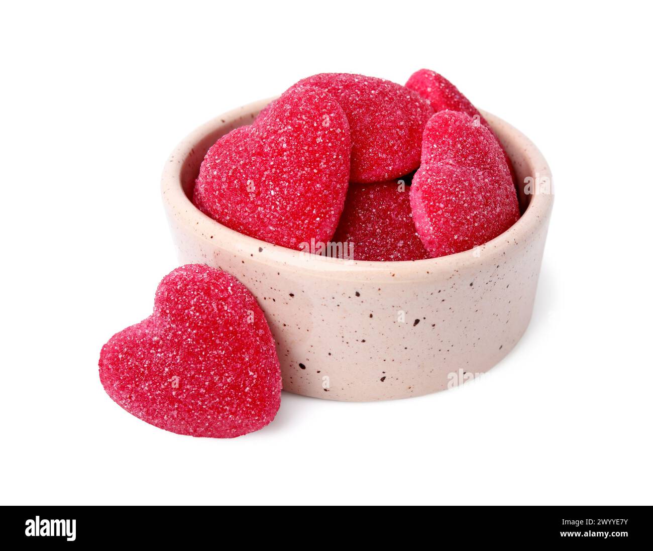 Yummy candies in bowl isolated on white Stock Photo - Alamy