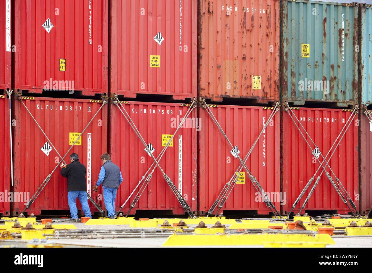 Cargo loading containers. Port of Bilbao, Biscay, Basque Country, Spain ...
