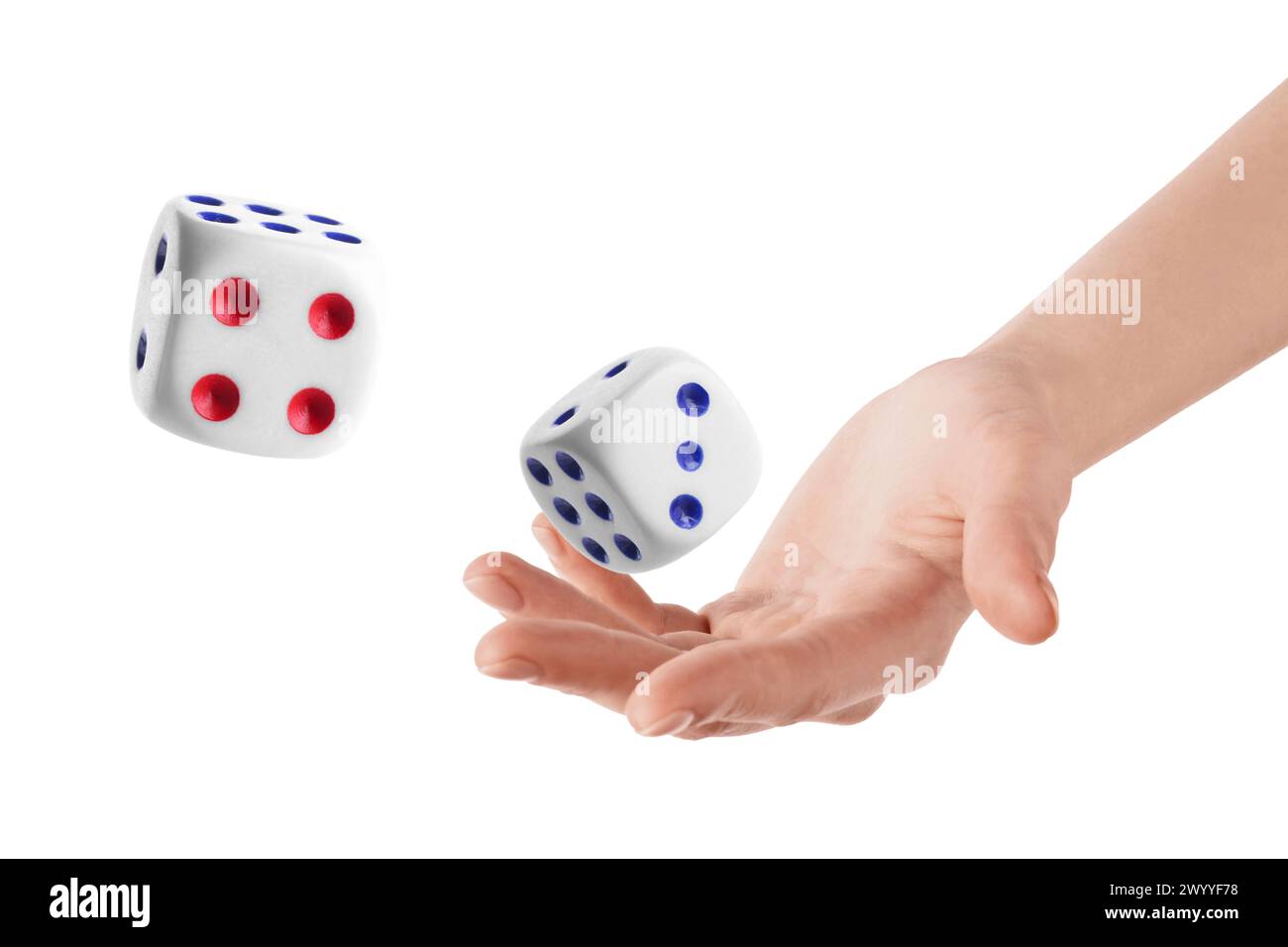 Man throwing dice on white background, closeup Stock Photo - Alamy
