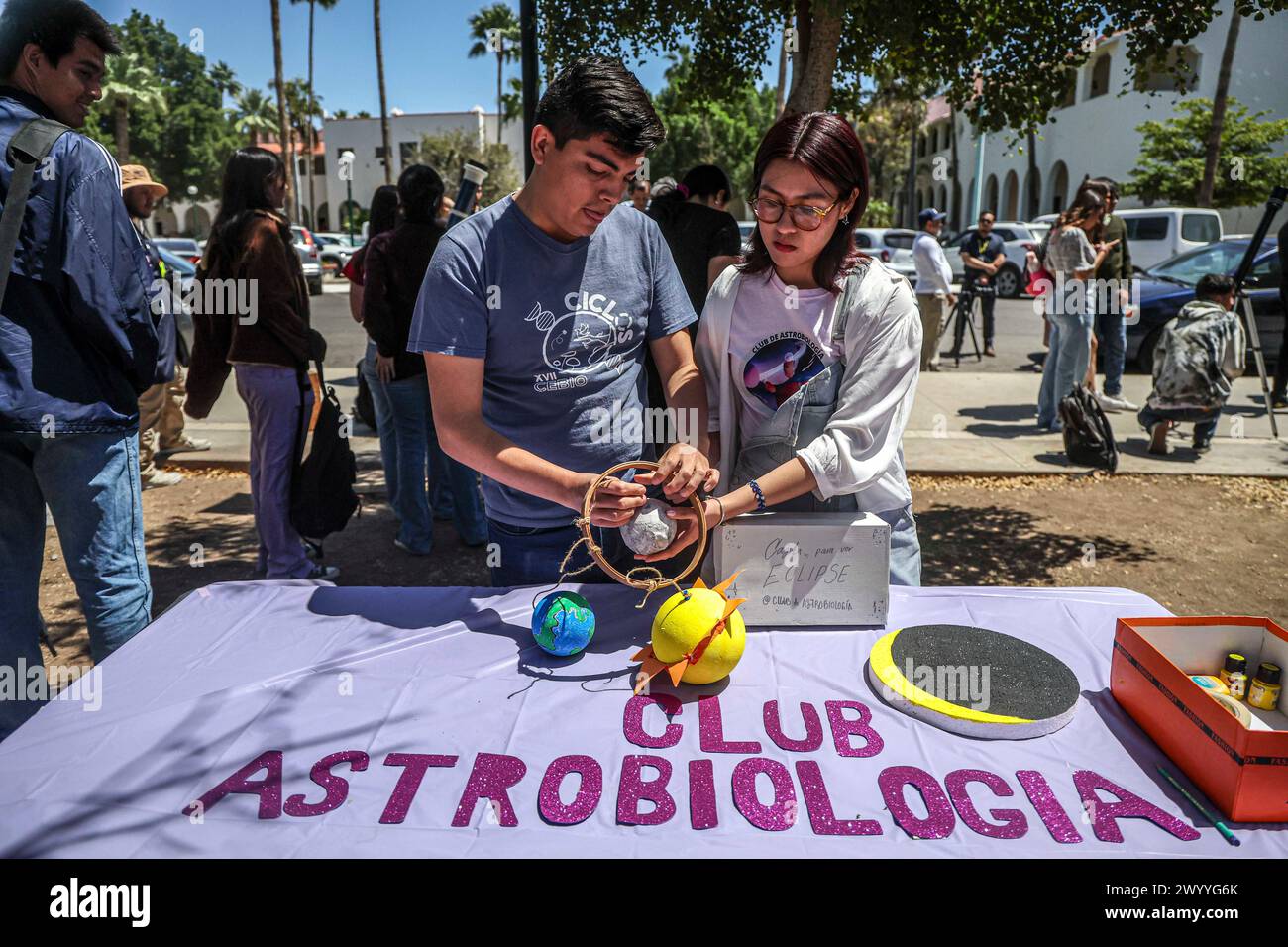 HERMOSILLO, MEXICO - APRIL 8: Student and scientific community gathered ...