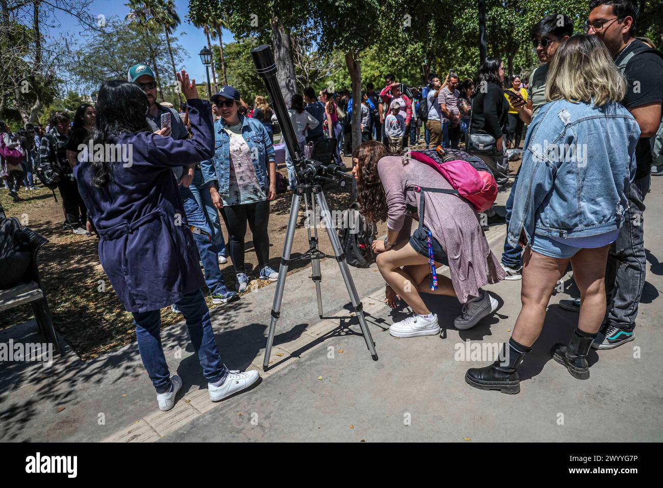 HERMOSILLO, MEXICO - APRIL 8: Student and scientific community gathered ...