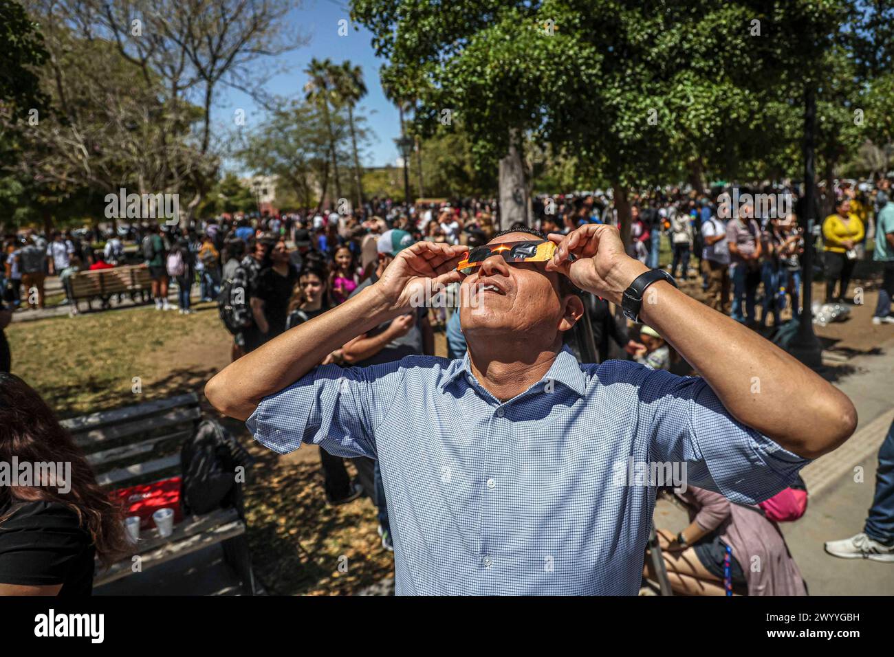 HERMOSILLO, MEXICO - APRIL 8: Student and scientific community gathered ...