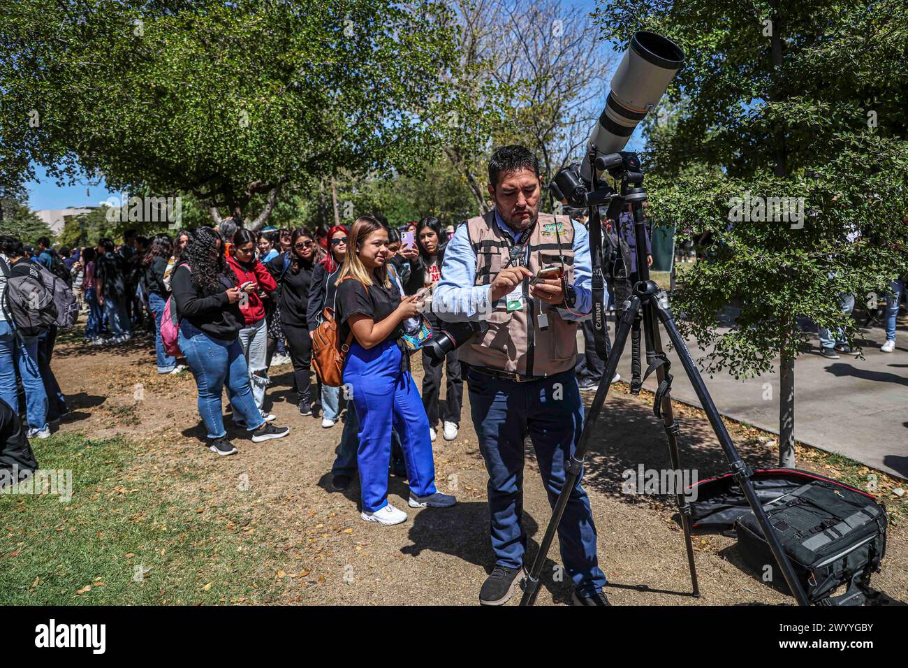 HERMOSILLO, MEXICO - APRIL 8: Student and scientific community gathered ...
