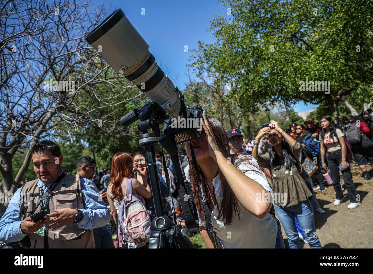 HERMOSILLO, MEXICO - APRIL 8: Student and scientific community gathered ...