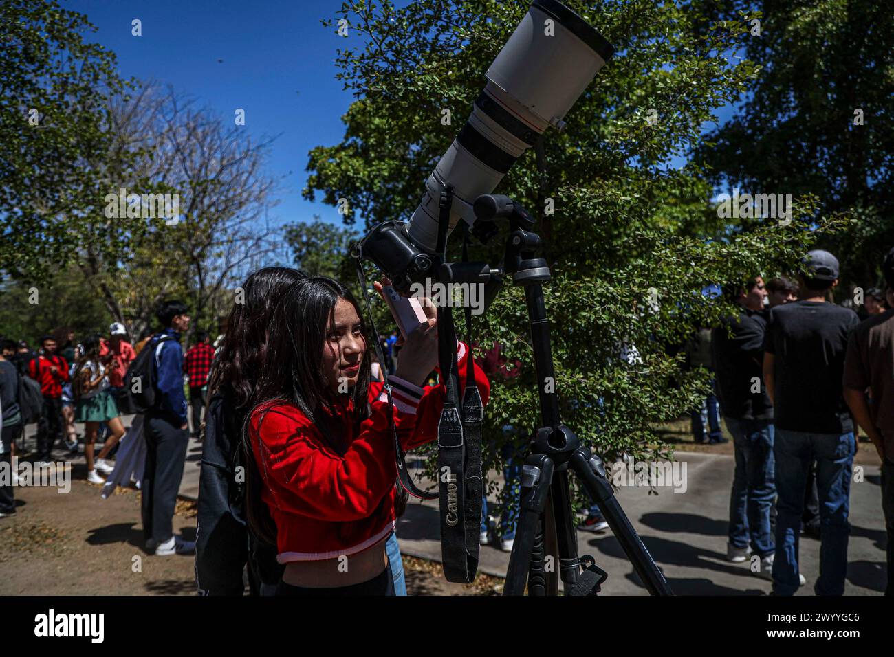 HERMOSILLO, MEXICO - APRIL 8: Student and scientific community gathered ...