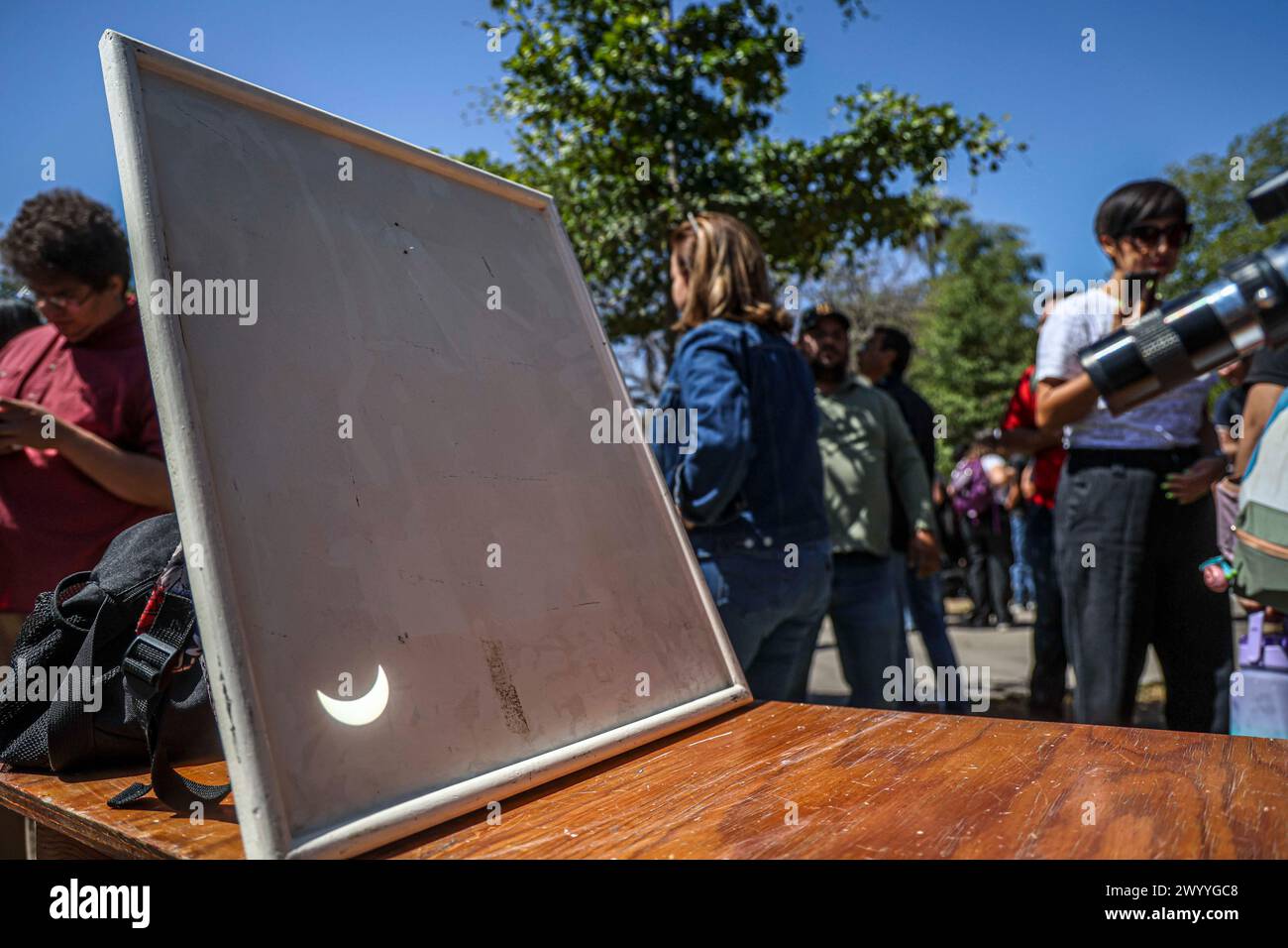 HERMOSILLO, MEXICO - APRIL 8: Student and scientific community gathered ...