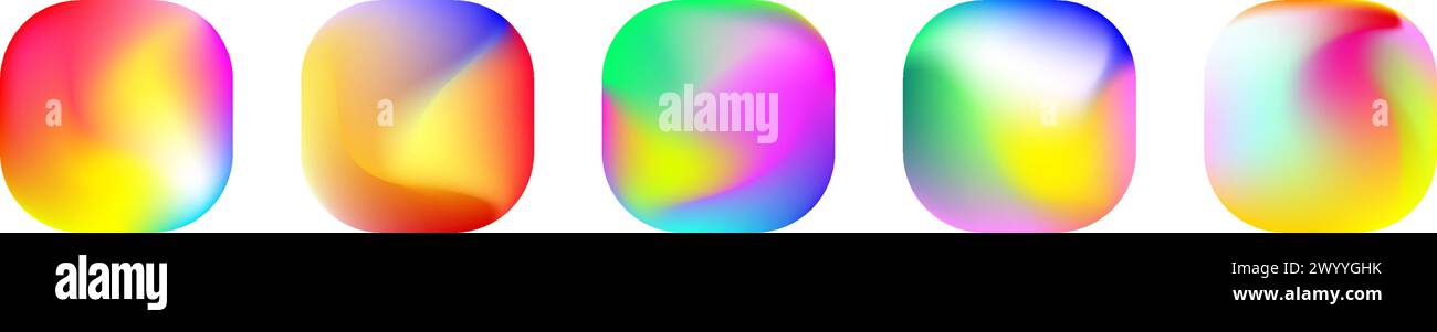 set of gradient color app icon backgrounds. Vector illustration Stock ...