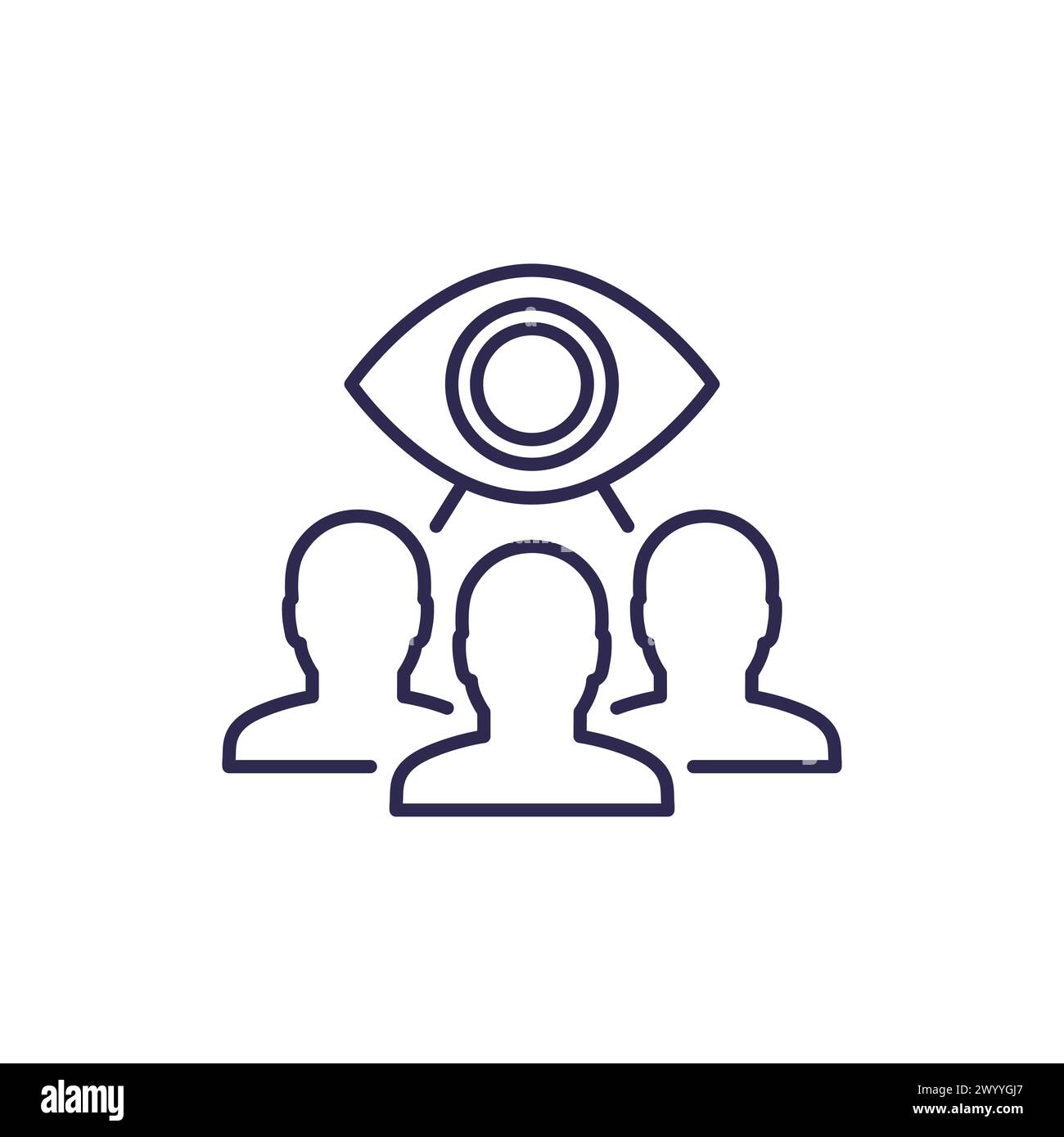 monitoring group line icon, people and eye Stock Vector Image & Art - Alamy