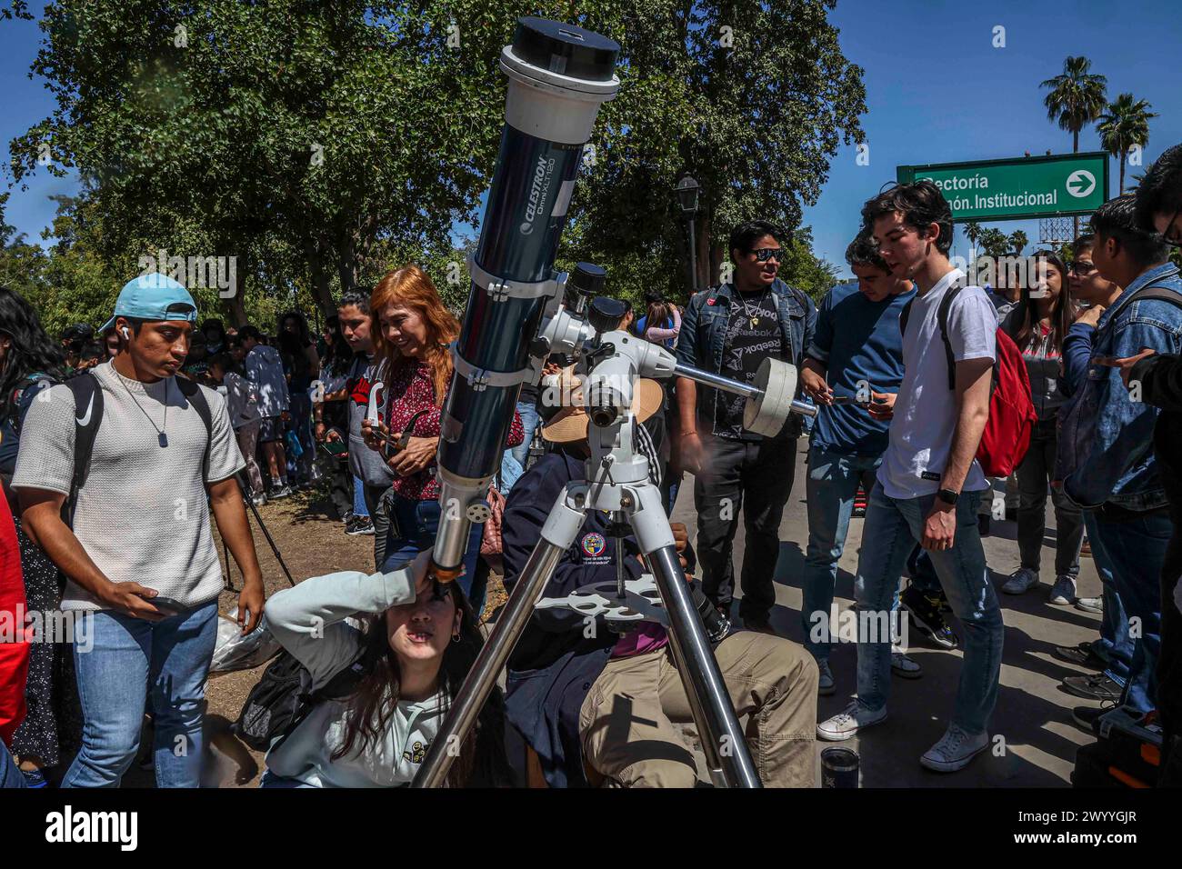 HERMOSILLO, MEXICO - APRIL 8: Student and scientific community gathered ...