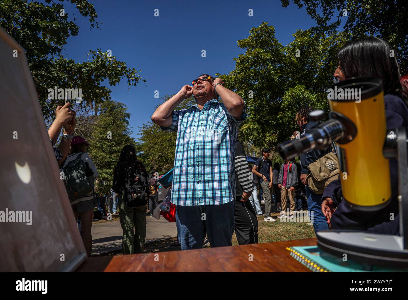 HERMOSILLO, MEXICO - APRIL 8: Student and scientific community gathered ...