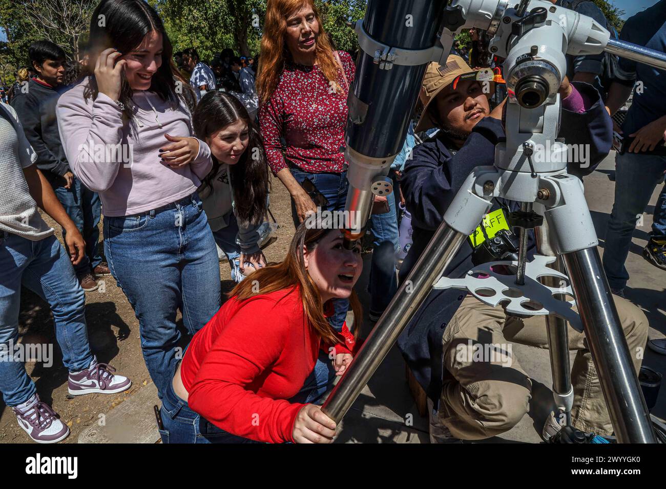 HERMOSILLO, MEXICO - APRIL 8: Student and scientific community gathered ...