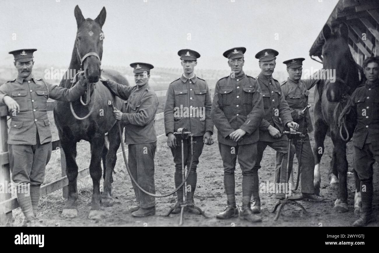 Royal Artillery soldiers using hand cranked electric clippers to trim ...