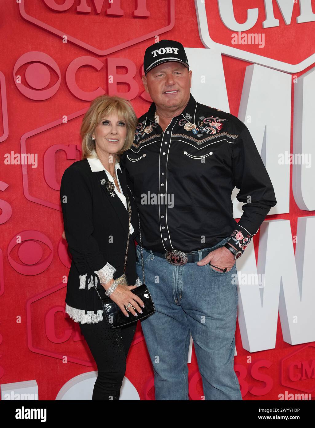 Debbie Clemens, Roger Clemens attend the 2024 CMT Music Awards at Moody ...