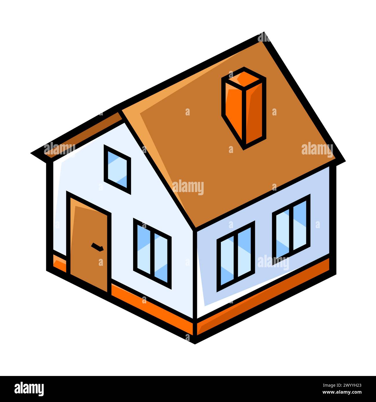 Cottage icon in isometry style. Real estate image for website, app ...