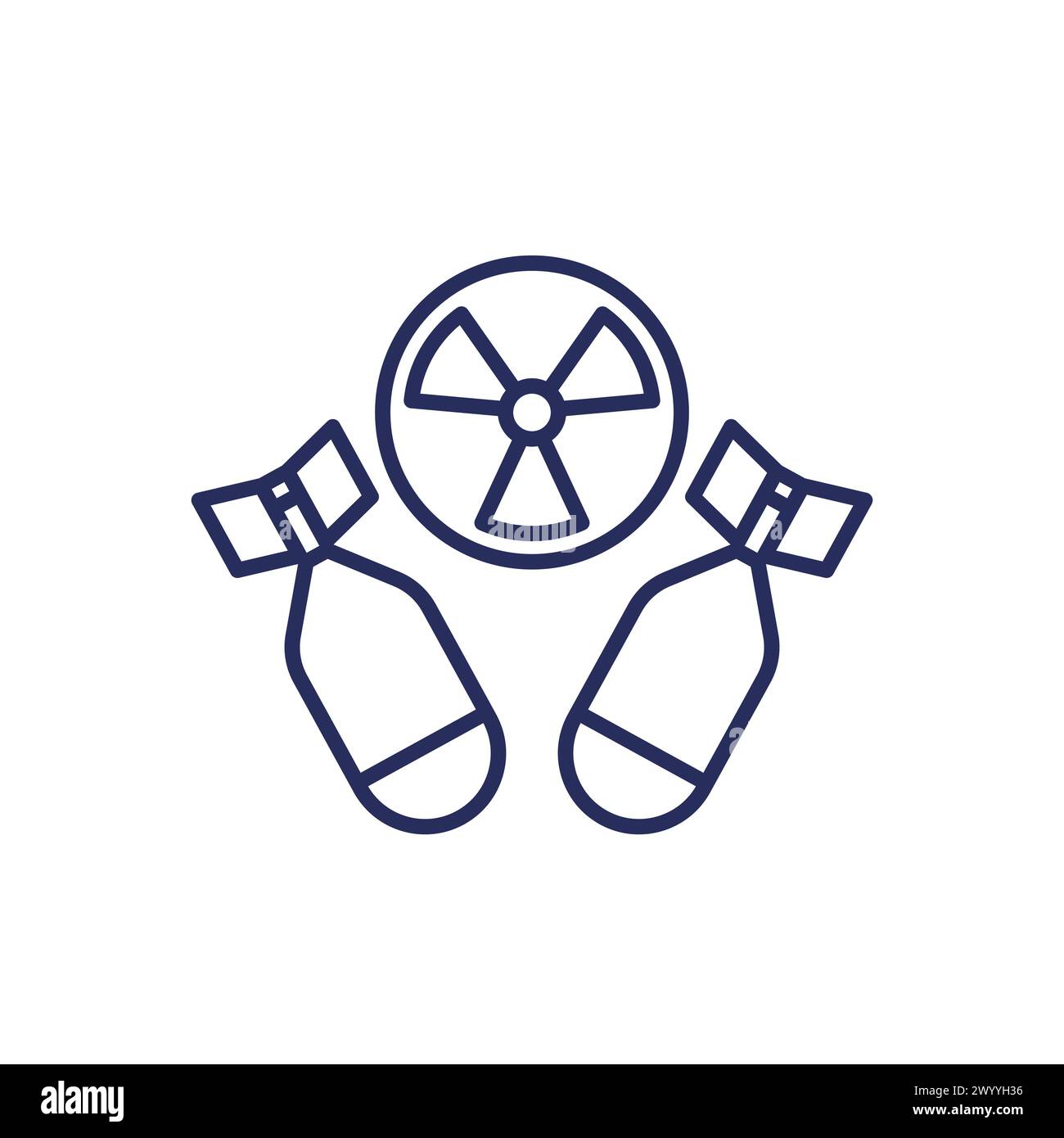 nuclear bombs line icon on white Stock Vector Image & Art - Alamy