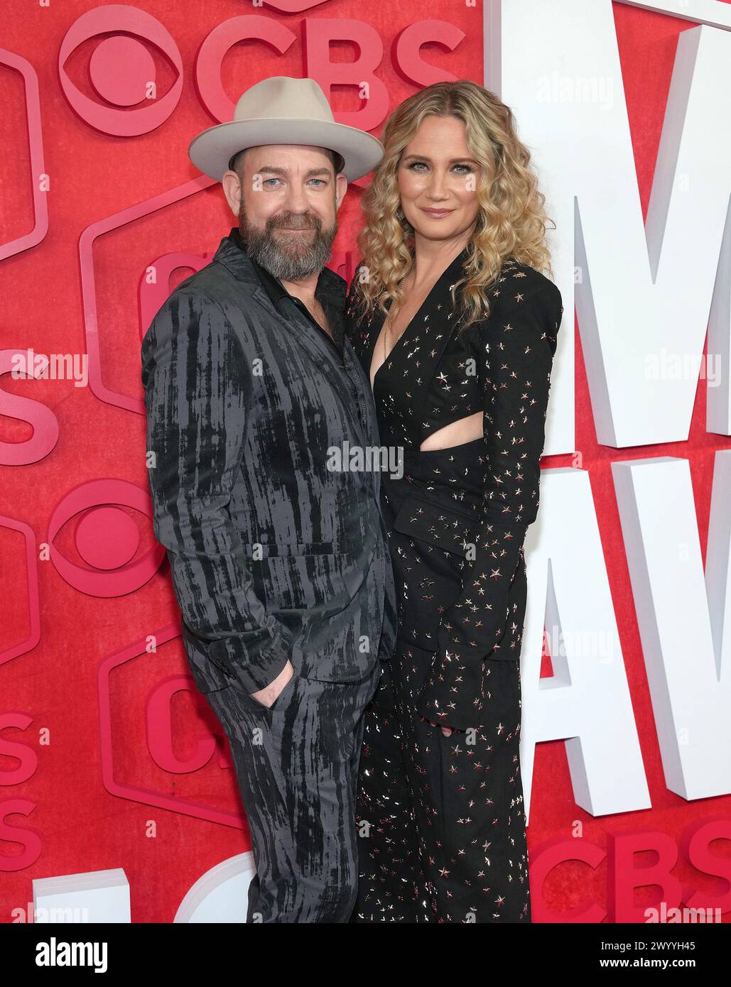 Sugarland - Jennifer Nettles and Kristian Bush attend the 2024 CMT ...