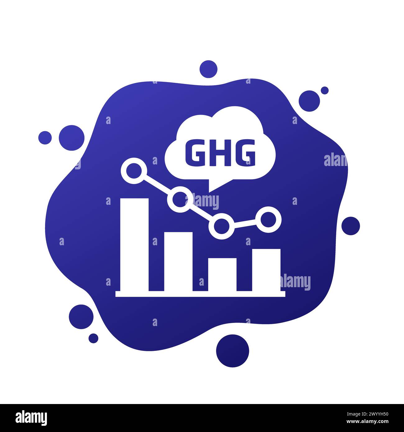 GHG, reducing greenhouse gas icon with a graph Stock Vector Image & Art ...