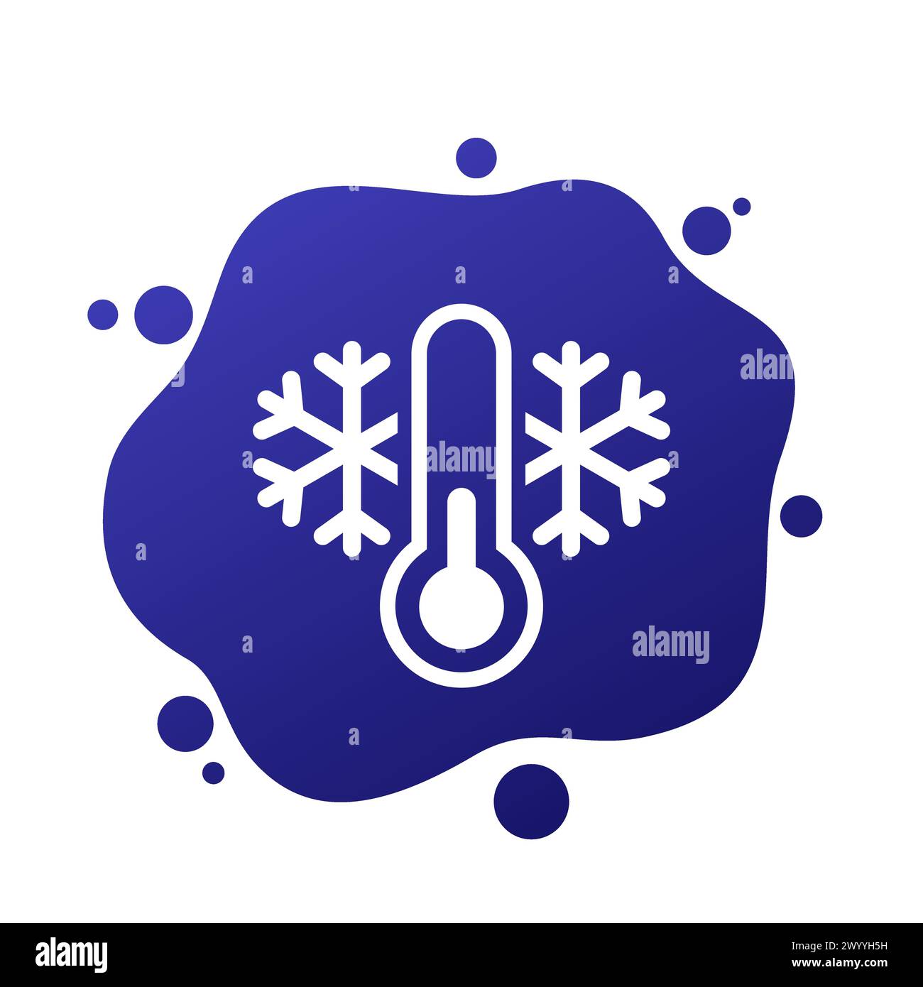 Cold temperature icon with a thermometer, vector, eps 10 file, easy to ...