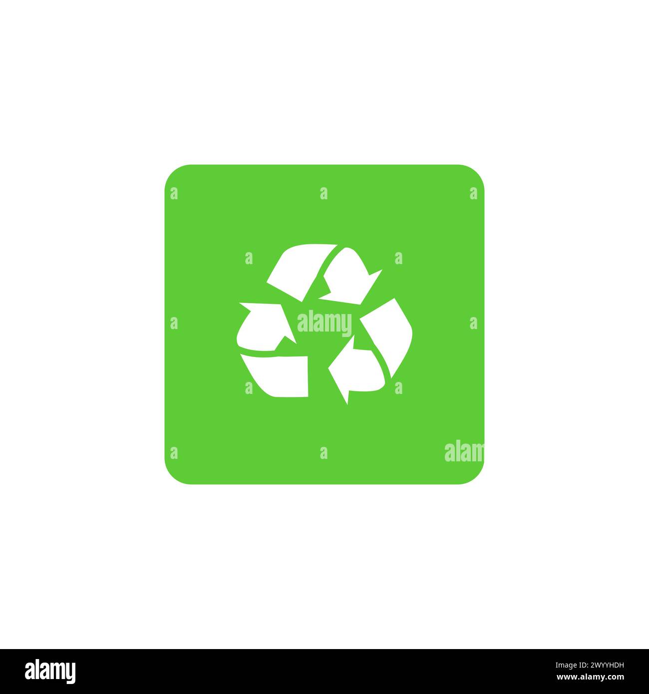 Recycling symbol sign icon, tag background, green and white Stock ...