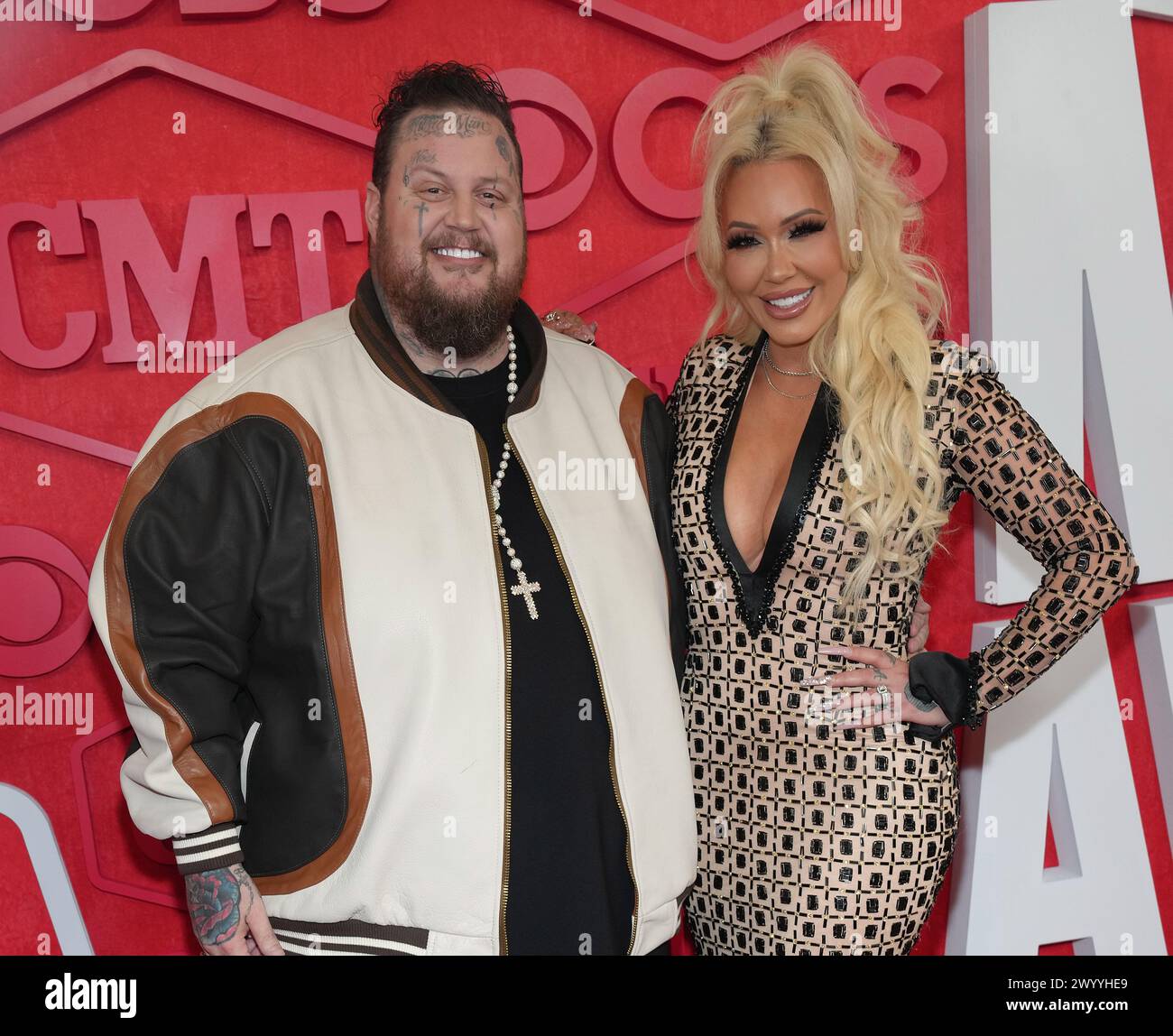 Jelly Roll and Bunnie XO attend the 2024 CMT Music Awards at Moody ...
