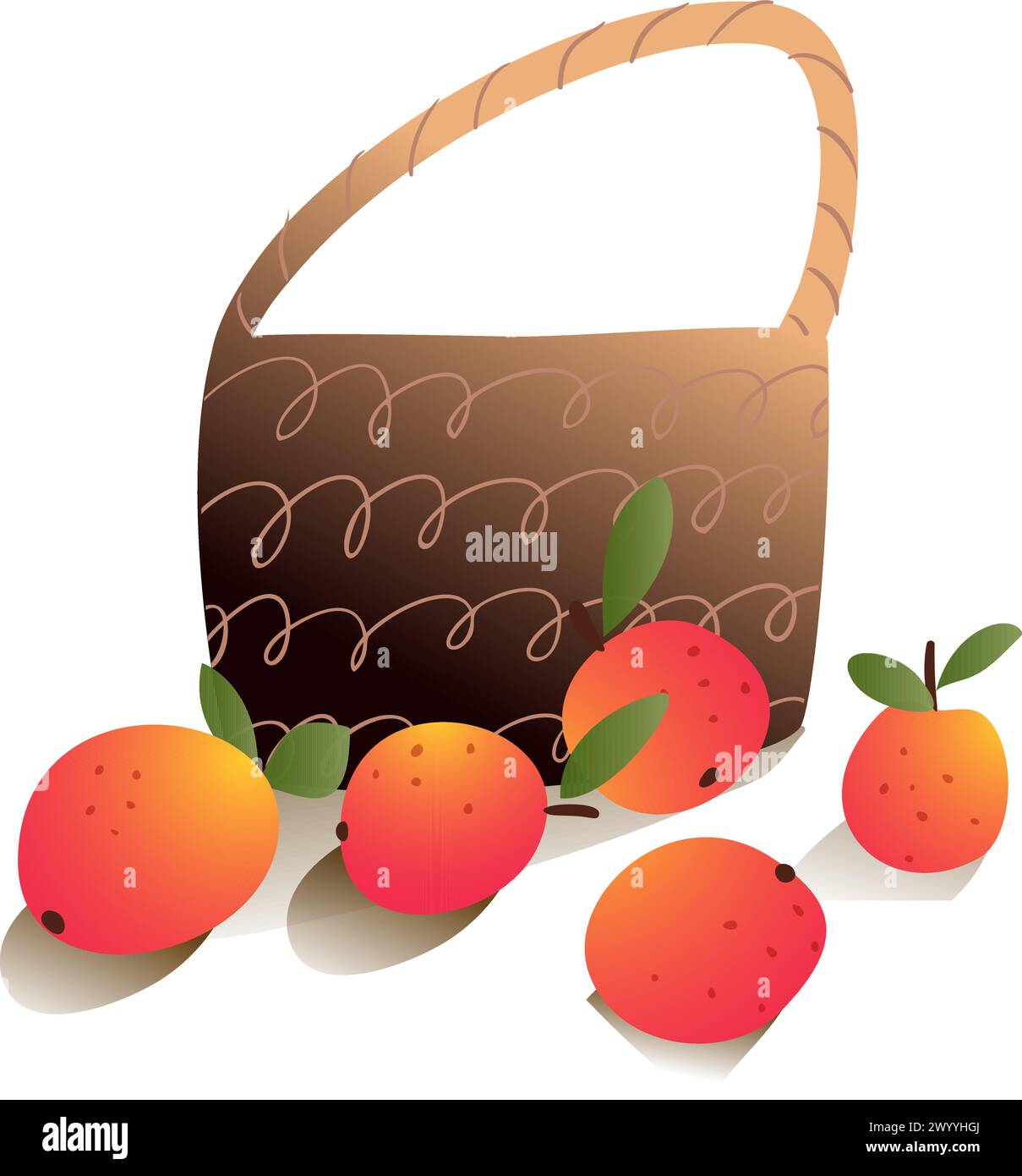 Apples basket autumn Stock Vector Images - Alamy