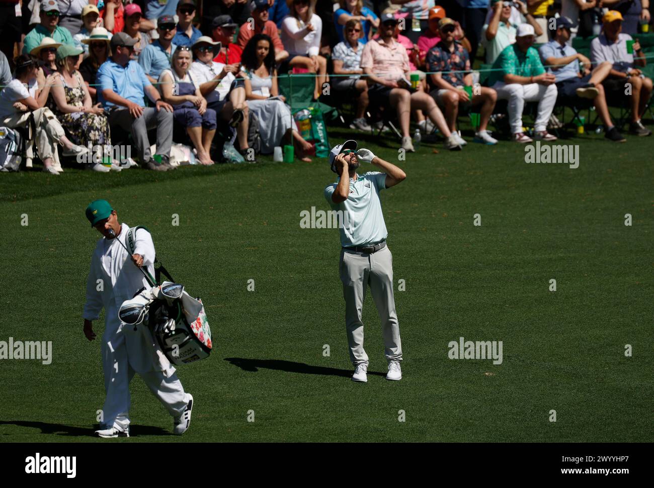 Augusta, United States. 07th Apr, 2024. Adam Hadwin stops on route to ...
