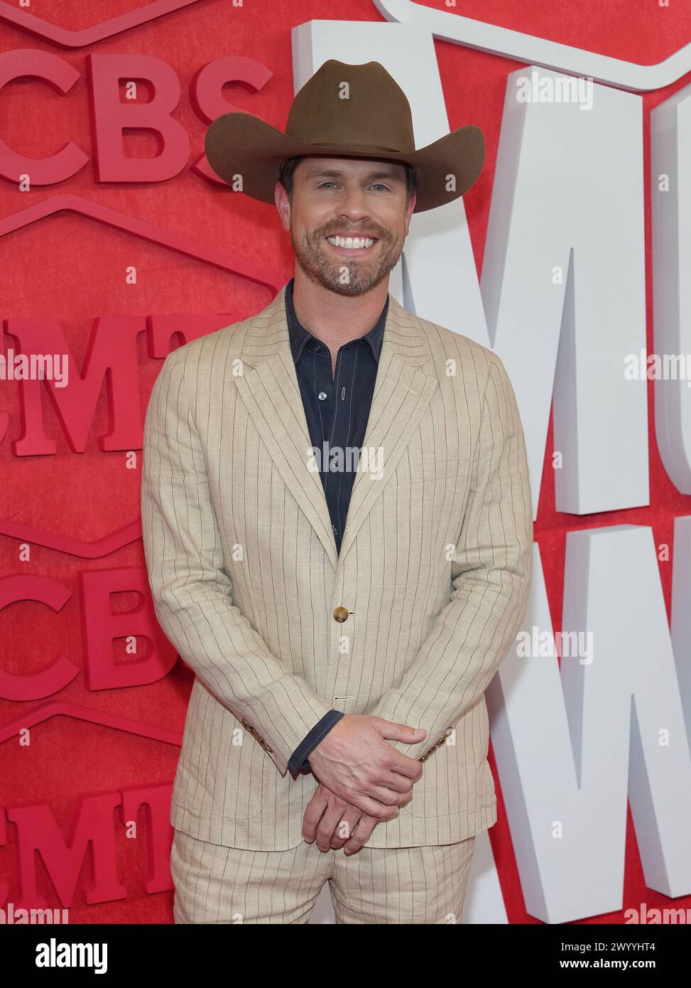 Dustin Lynch attends the 2024 CMT Music Awards at Moody Center on April ...
