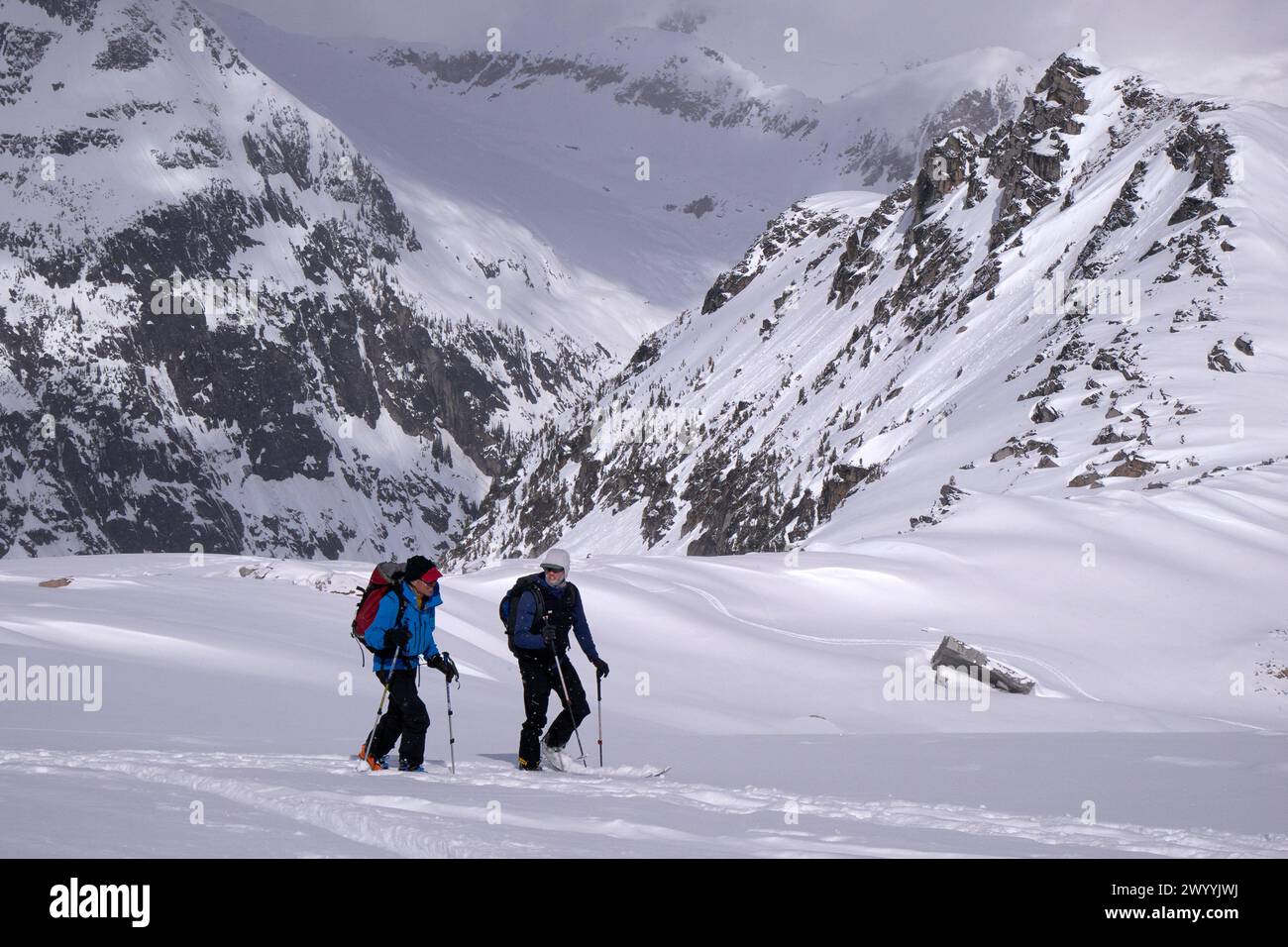 Backcountry ski touring in the Selkirk Mountains Battle Range near ...