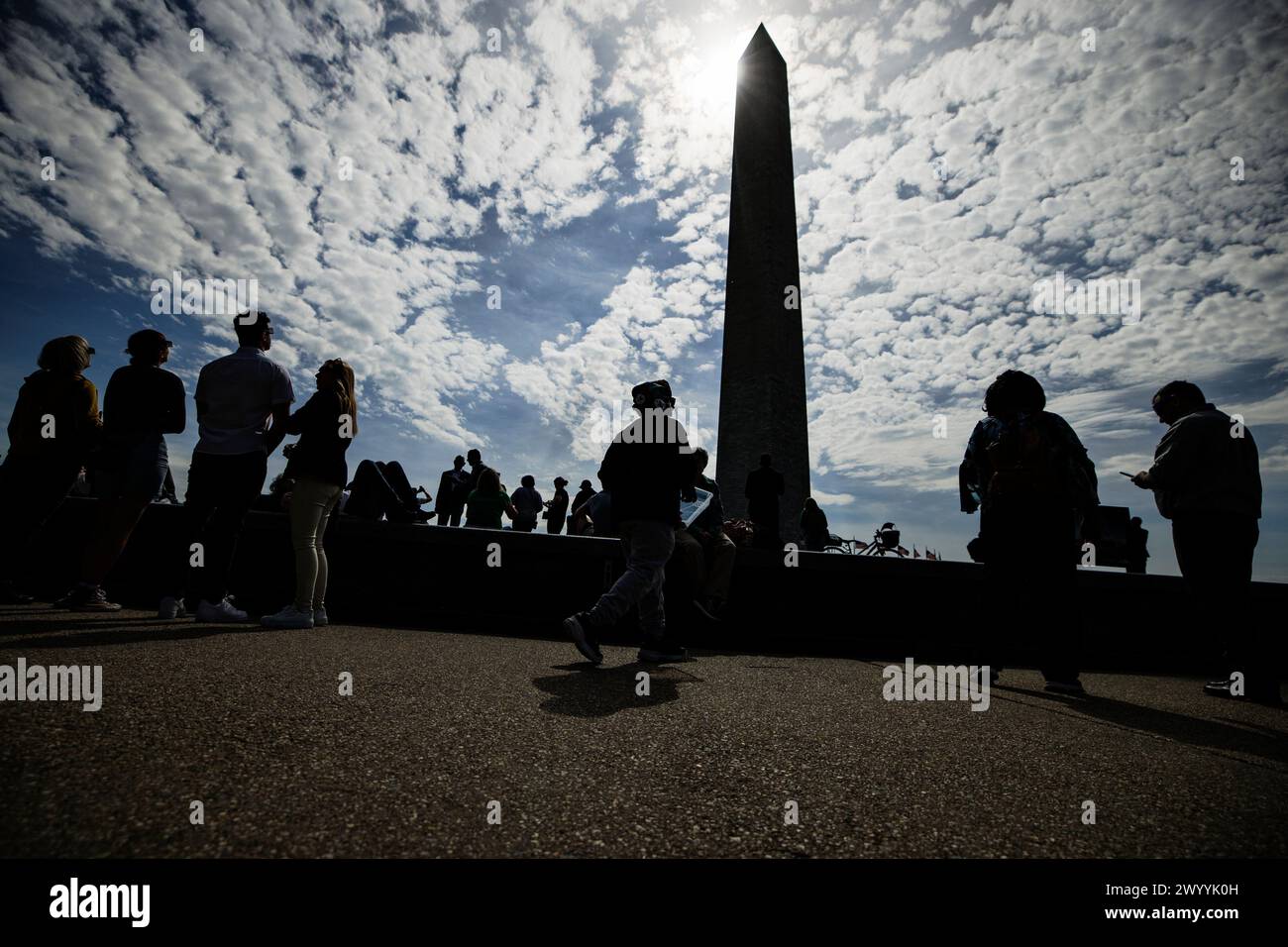 Washington, United States. 08th Apr, 2024. People gathered around the ...