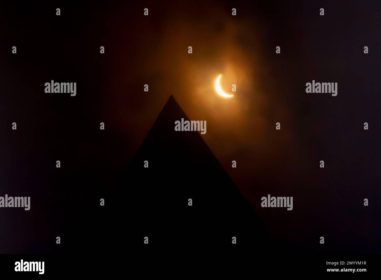 Washington, United States. 08th Apr, 2024. The partial solar eclipse is ...