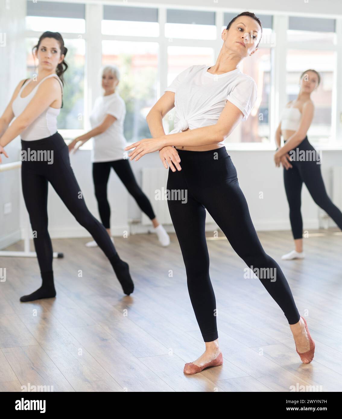 Group of women rehearsing ballet dance Stock Photo - Alamy