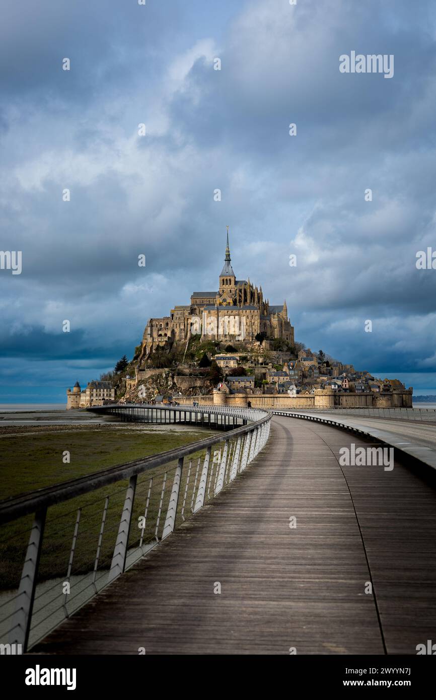 Mont Saint Michel overall view Stock Photo - Alamy