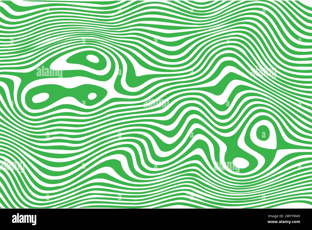 Modern groovy abstract background. Liquid wavy green and white lines ...