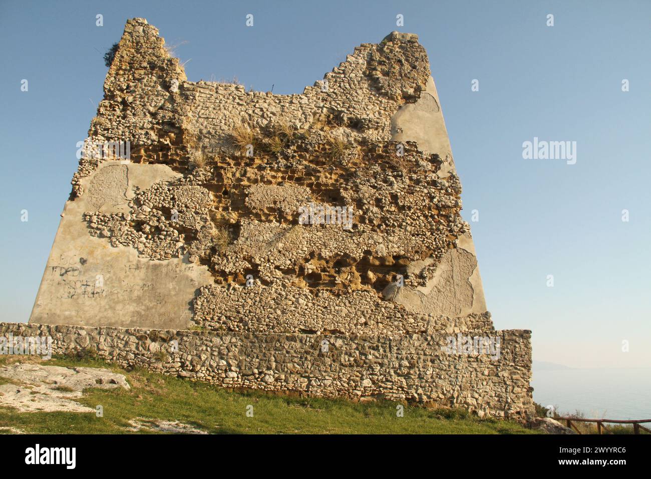 View of the 16th century Torre di Scauri (The Tower of Scauri) in ...