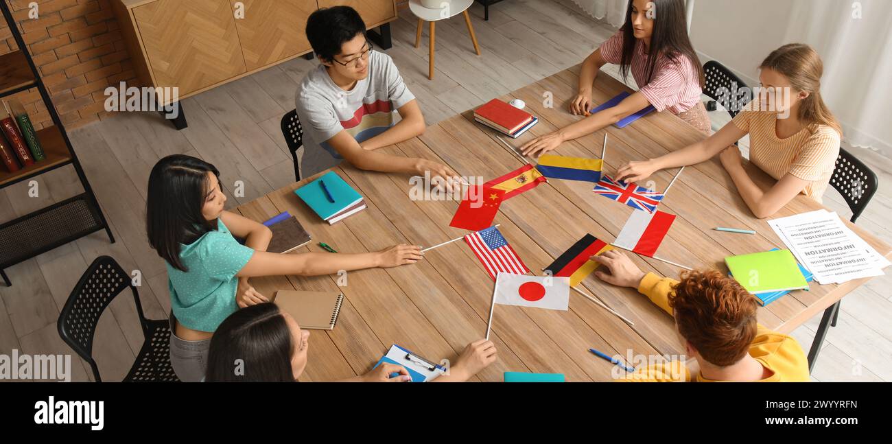 Young students at language school Stock Photo - Alamy