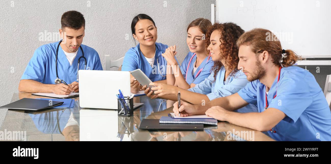 Group of students at medical university Stock Photo - Alamy