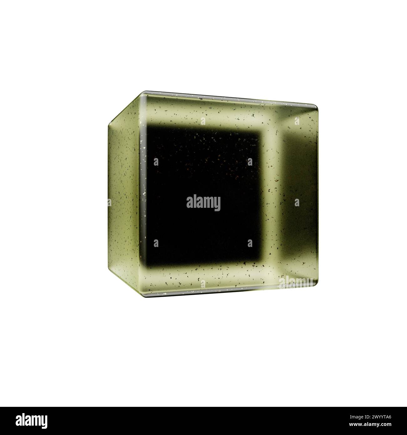 Glass cube with golden inclusions Stock Photo - Alamy