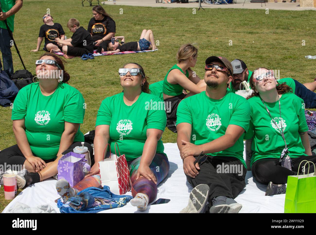 Plano, USA. 8th Apr, 2024. People watch a solar eclipse in Plano, Texas ...