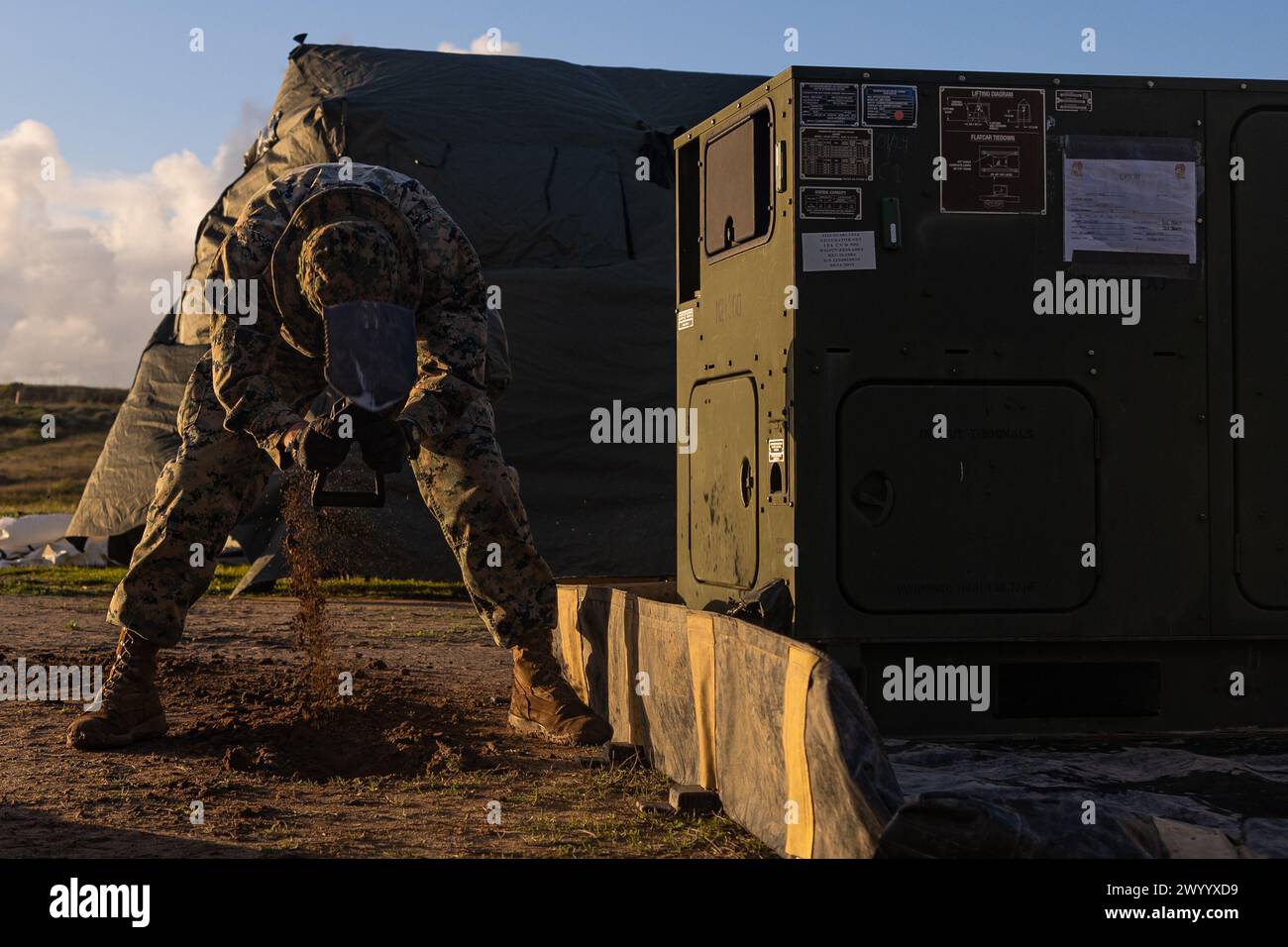 A U.S. Marine with 7th Engineer Support Battalion, 1st Marine Logistics ...