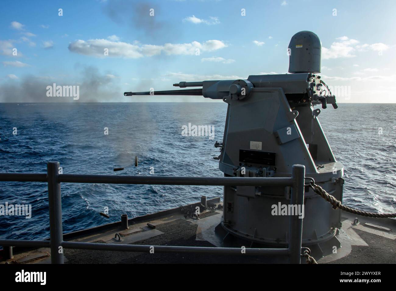 240407-N-YF131-1374 PACIFIC OCEAN (April 7, 2024) A MK 38 machine gun ...