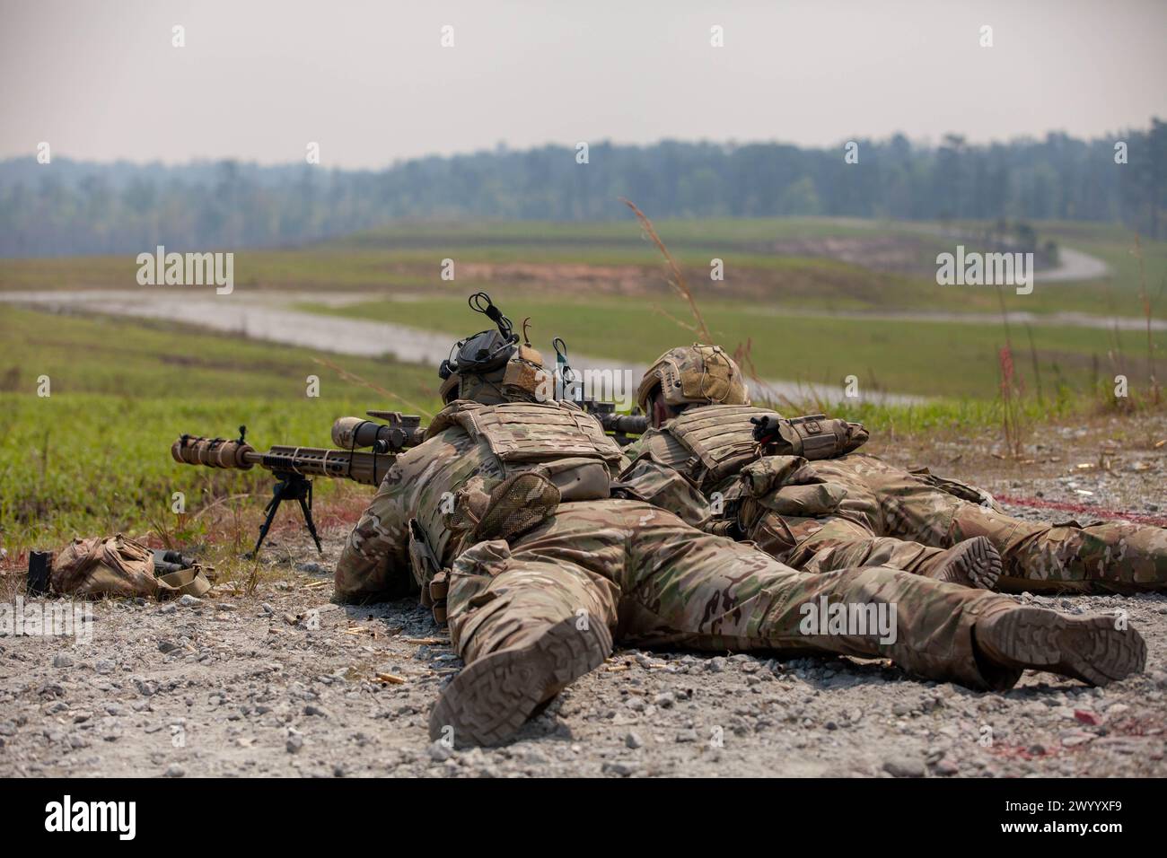 U.S. Army Soldiers engage a target during the 2024 International Sniper ...