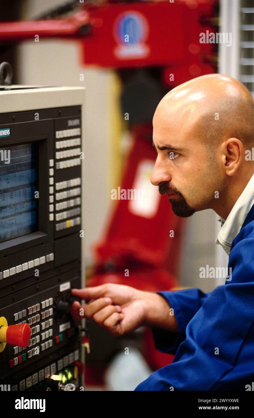 Automotive industry. Car parts manufacturing. Assembly line control ...