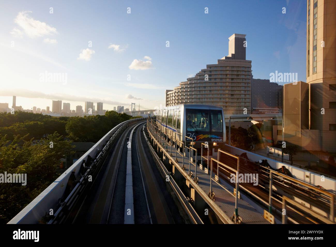 Yurikamome line, Monorail train, Odaiba, Tokyo, Japan Stock Photo - Alamy