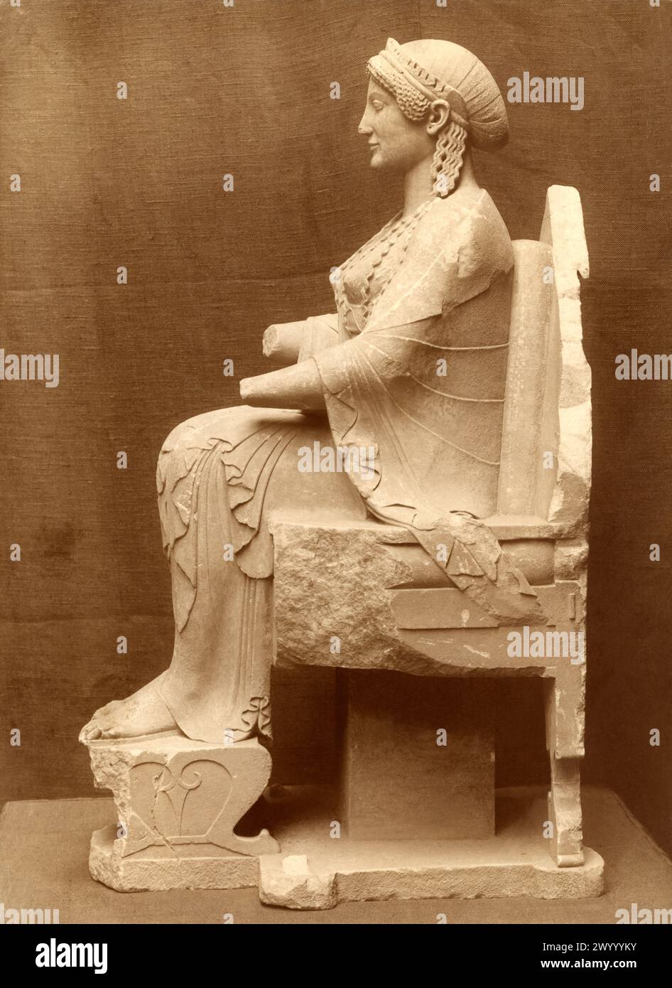 1890 c., BERLIN , GERMANY : The DANCER , greek marble statue from V ...