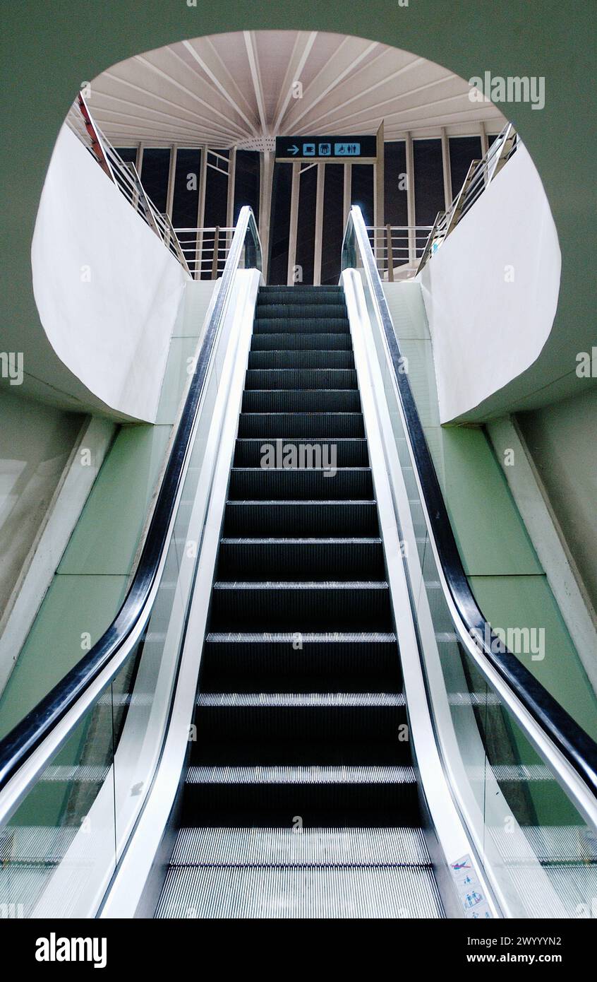 Escalators. Loiu Airport, by Santiago Calatrava. Bilbao. Euskadi. Spain ...