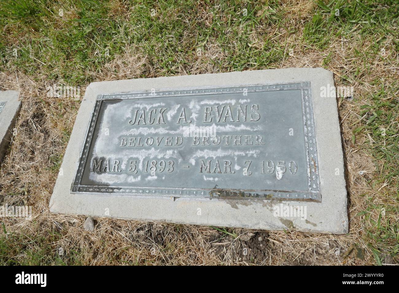 North Hollywood, California, USA 5th April 2024 Actor Jack Evans Grave ...
