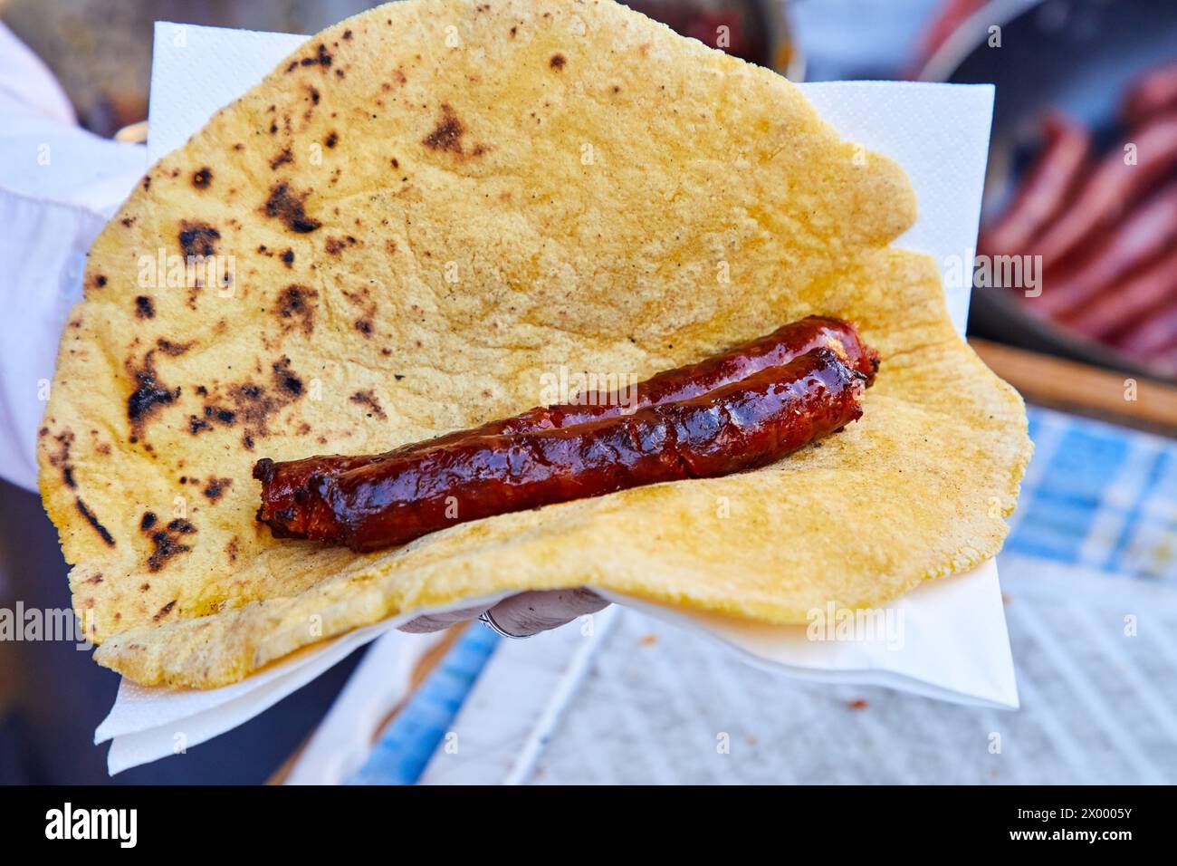 Talos with txistorra, Elaboration of corn stalk, Feria de Santo Tomás ...