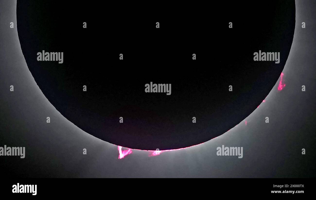 Chardon, United States. 08th Apr, 2024. Solar Prominences flare from ...