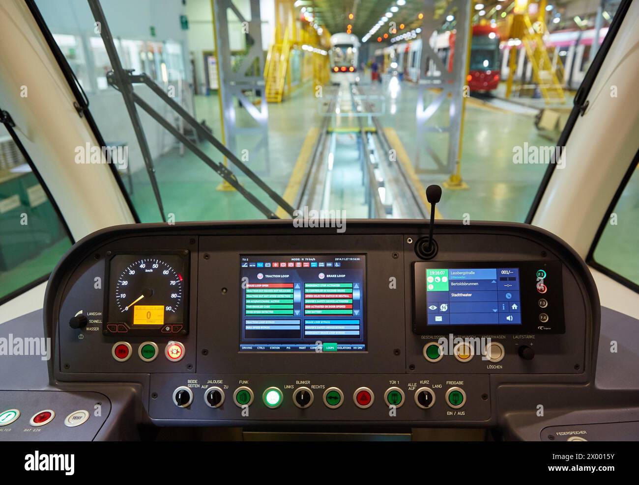 Assembly workshop trams. Manufacture of trains Stock Photo - Alamy